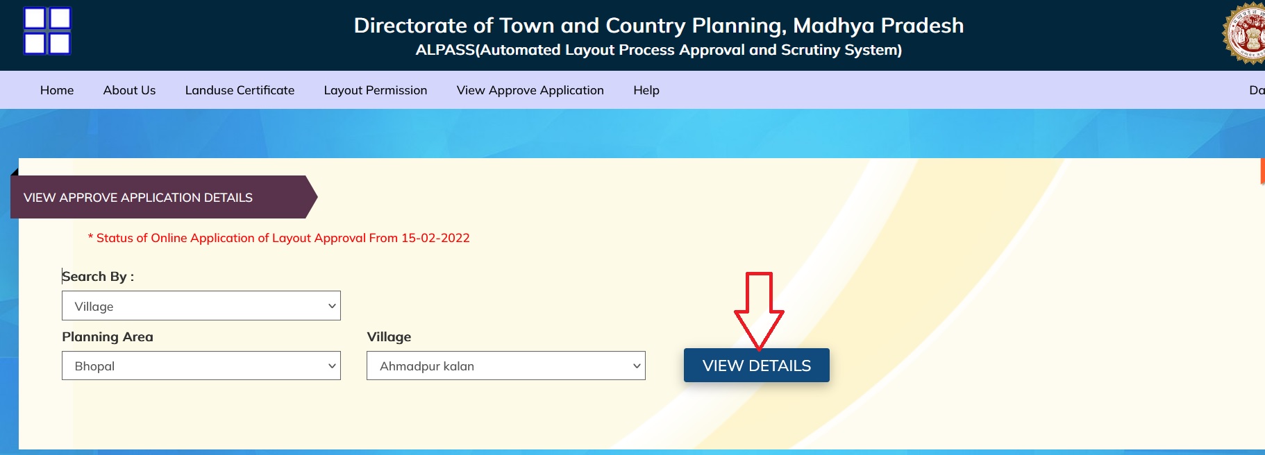 dtcp.mp.gov.in : ALPASS Automated Layout Process Approval & Scrutiny System Madhya Pradesh ...